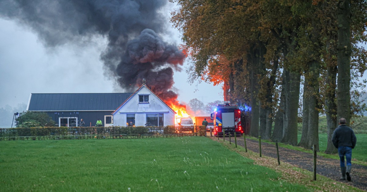 Caravanbrand straalt schuur aan